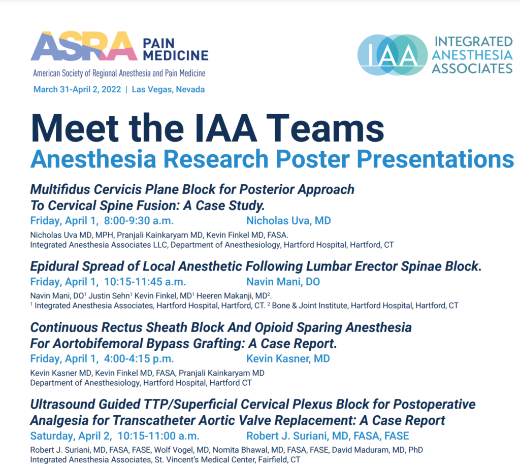 Anesthesia News & Resources - Integrated Anesthesia Associates