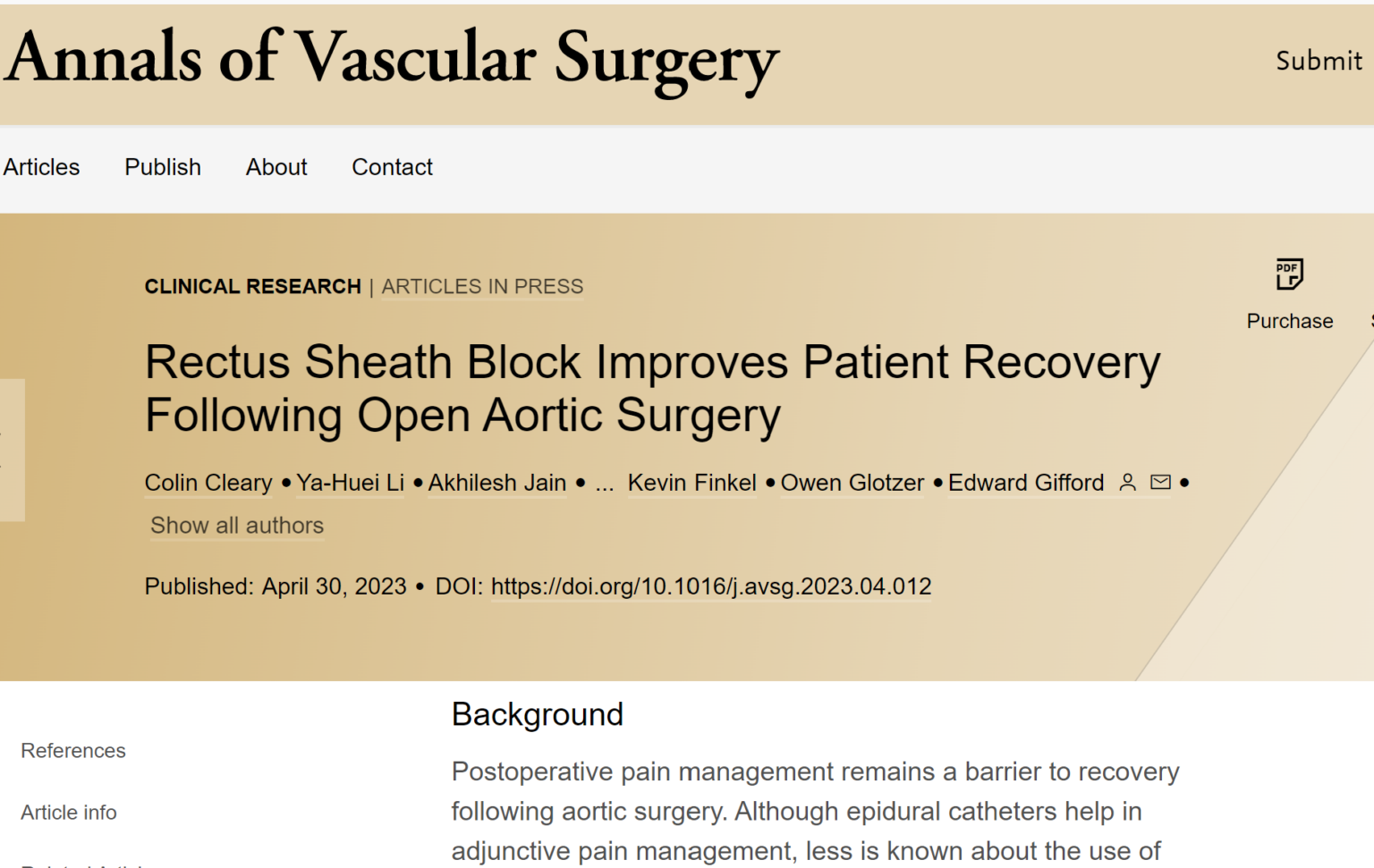 A Retrospective Study on Rectus Sheath Block for Open Aortic Abdominal ...